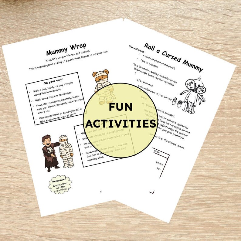 Monster Files: the Mummy, Printable Halloween Activity Book for Kids ...