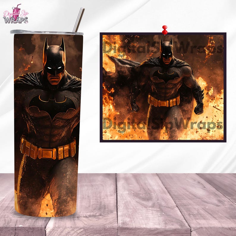 Dark Hero Tumbler Wrap | 20oz Skinny Tumbler Sublimation Design ...