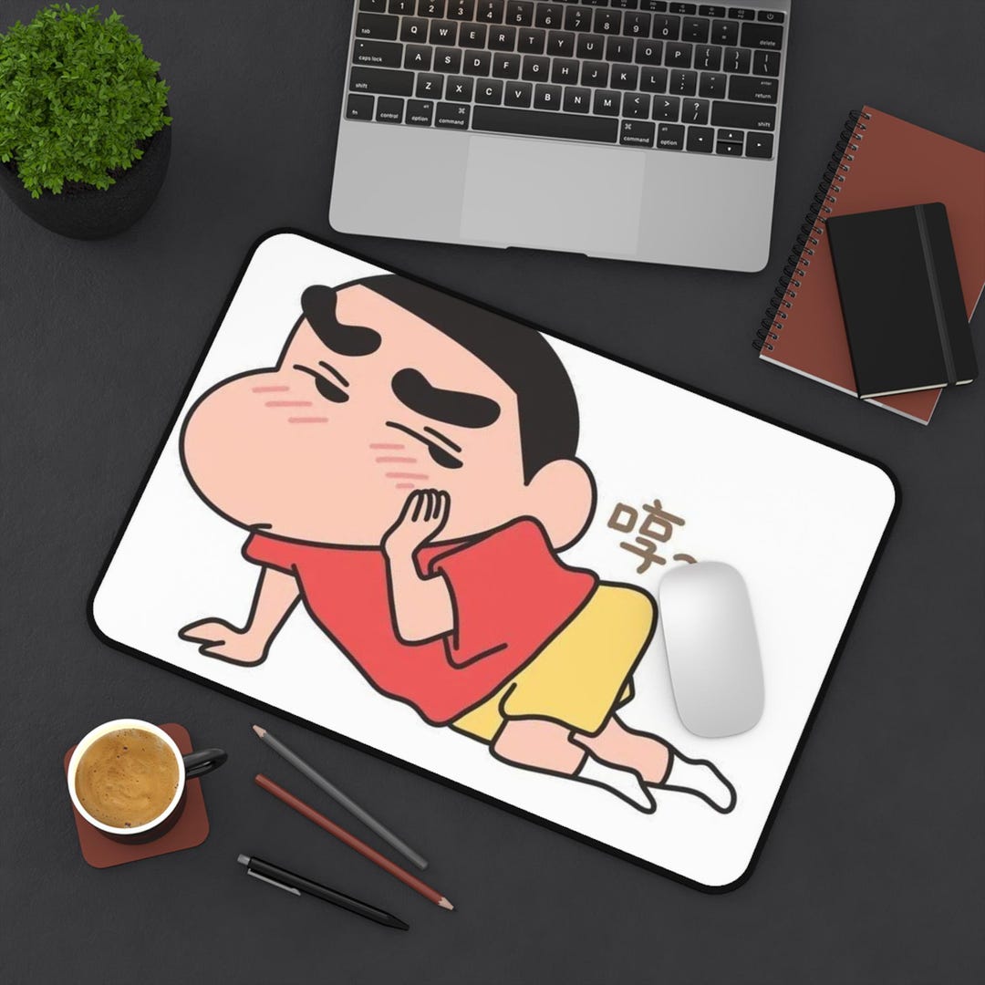 Shinchan Desk Mat: Anime Office Decor, Non-slip Neoprene Desk Pad - Etsy