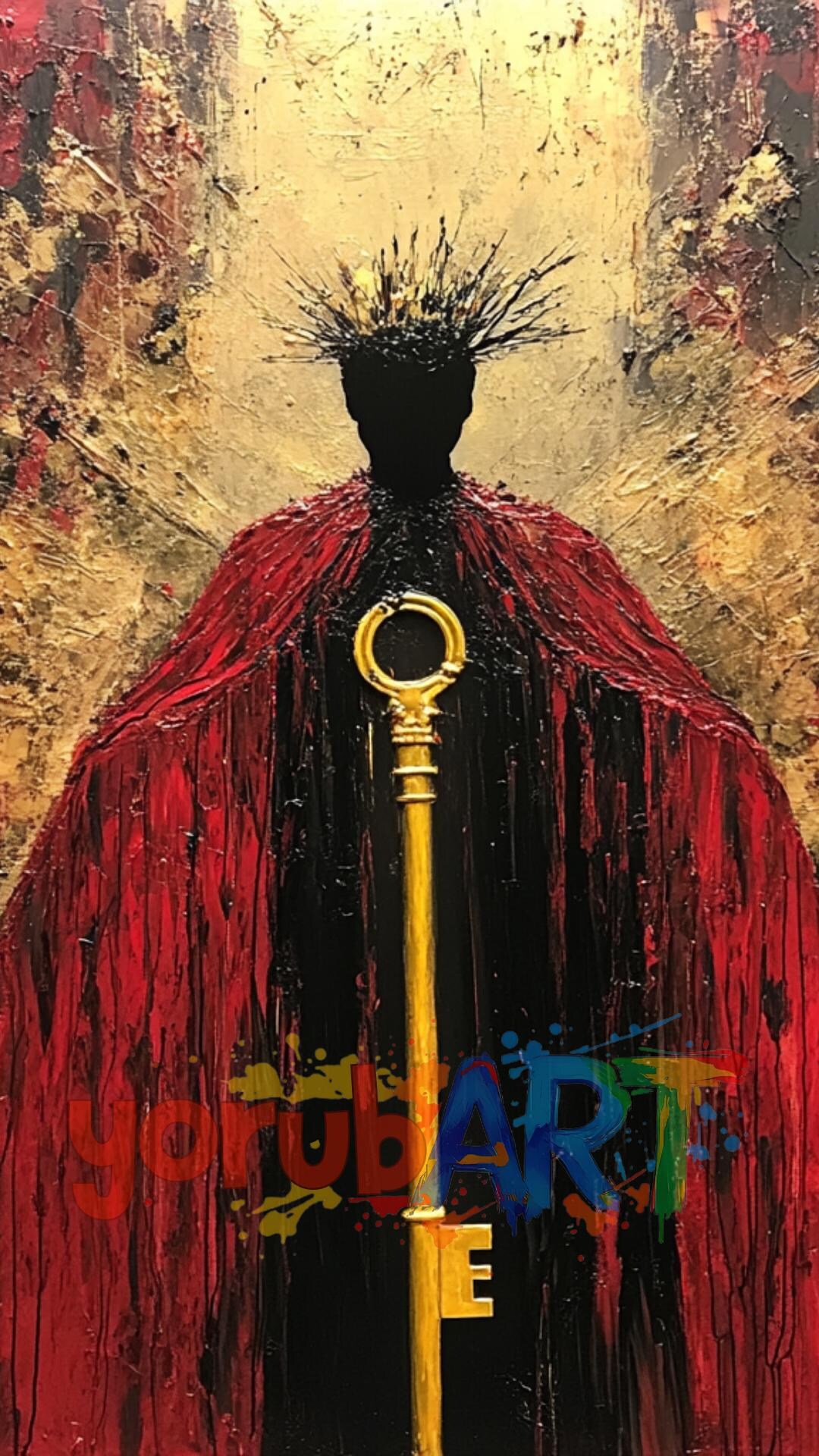 Elegua Crowned Guardian Orisha Wall Art – Yoruba Key Holder Printable ...