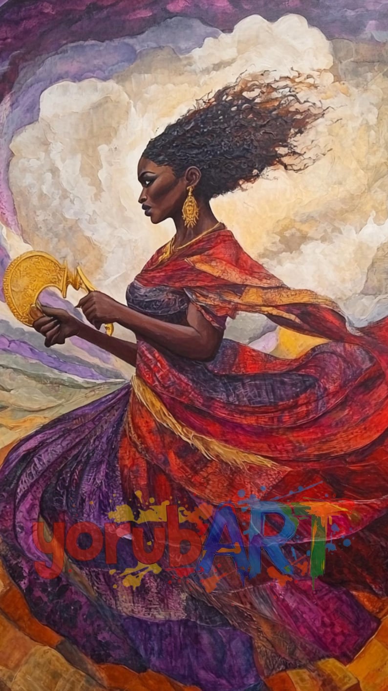 Oya Wall Art Printable – Divine Yoruba Orisha of Wind, Change and ...