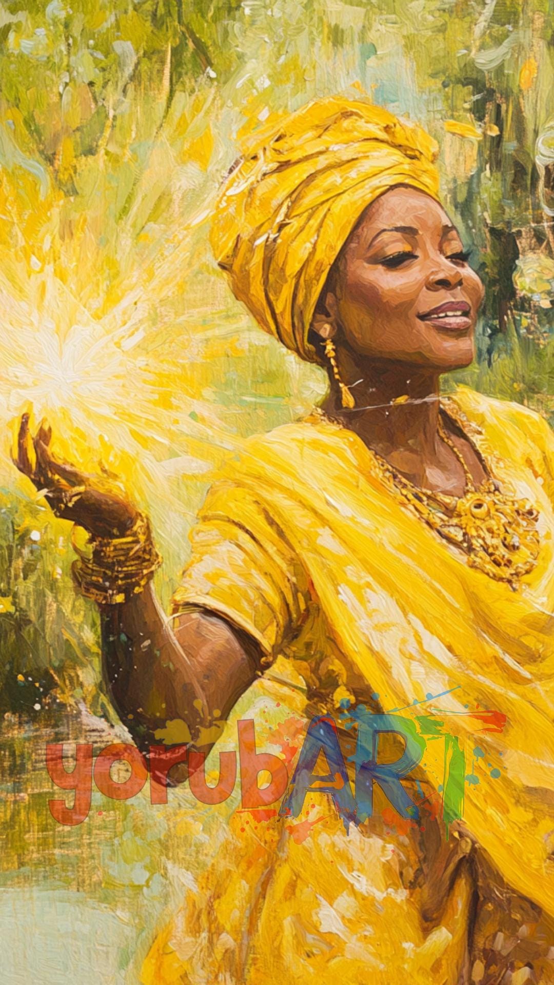 Oshun Goddess Printable Wall Art – Yoruba Orisha of Love Digital Poster ...