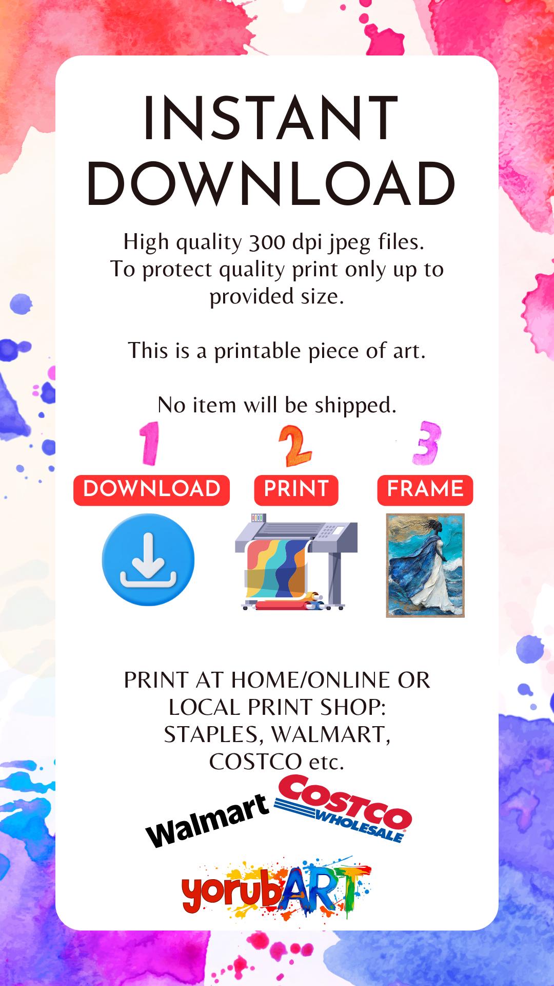 Shango Orisha Thunder God Printable Wall Art Yoruba Warrior Spiritual