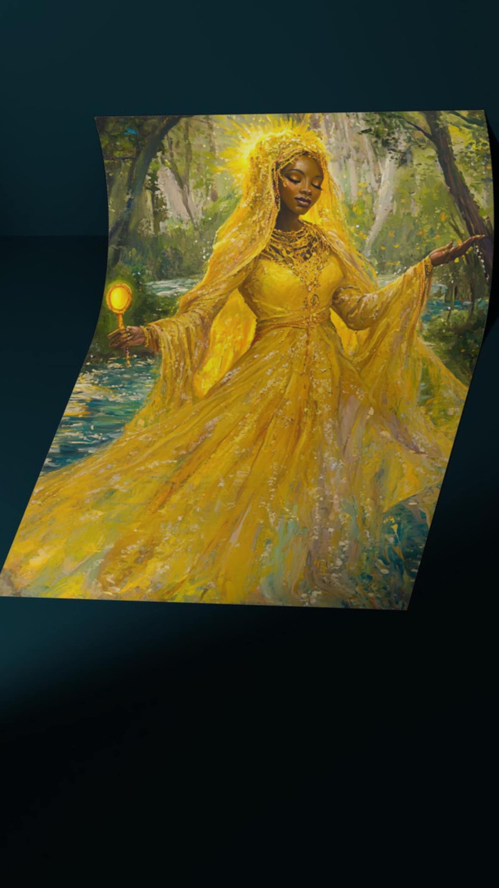 Oshun River Light Printable Wall Art – African Orisha Digital Goddess ...