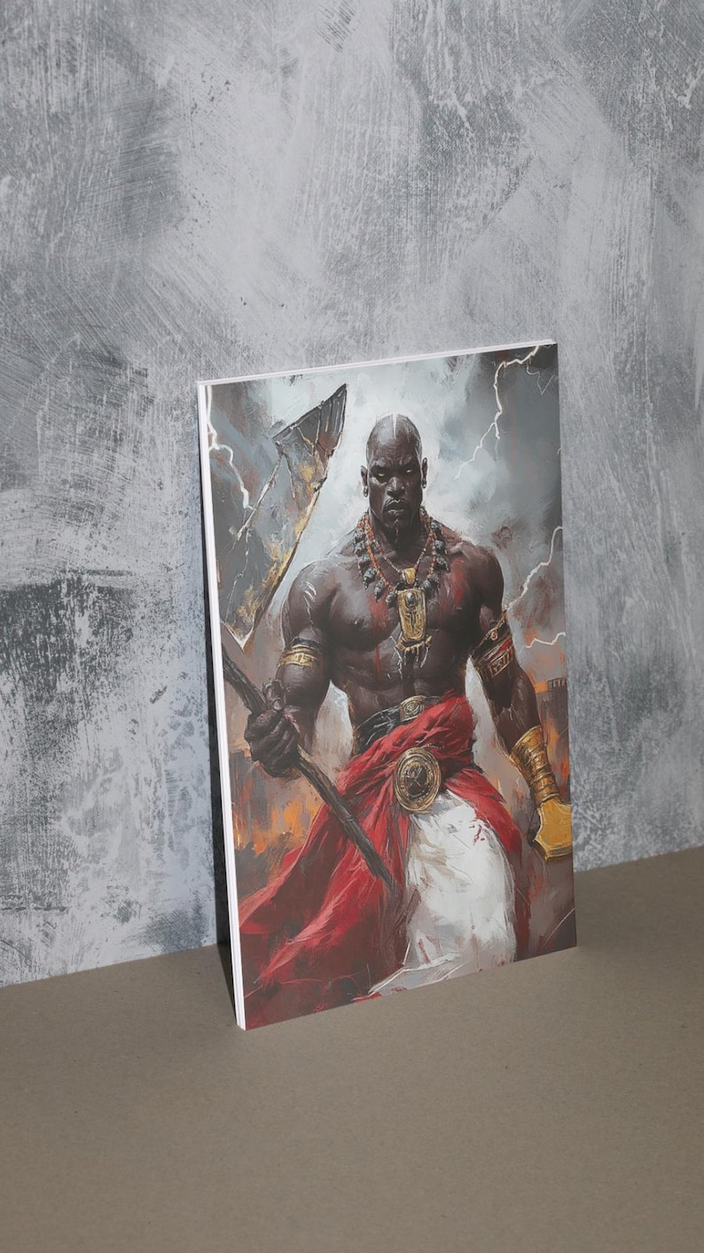 Shango African Orisha Warrior Printable Wall Art – Yoruba Thunder God ...