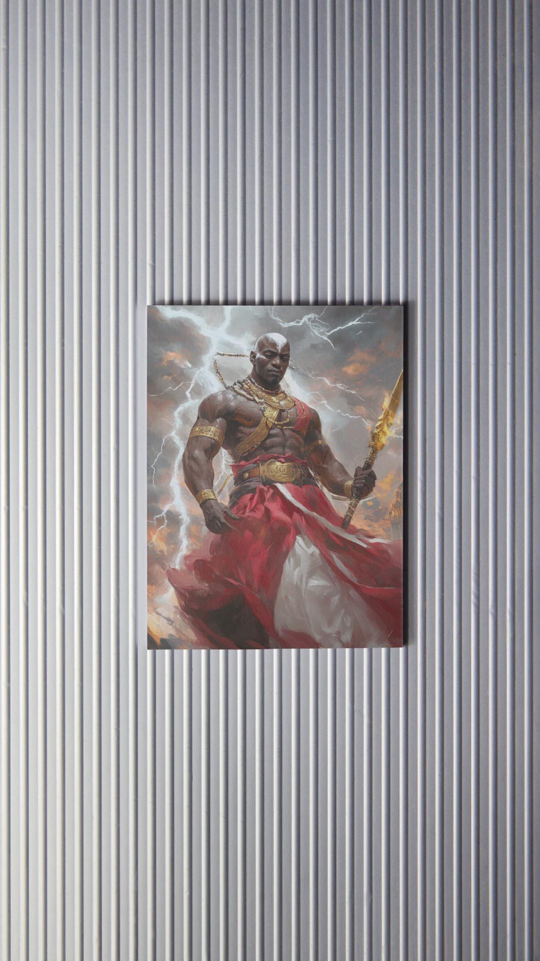 Shango Lightning Warrior Printable Wall Art – Yoruba Orisha Thunder God ...