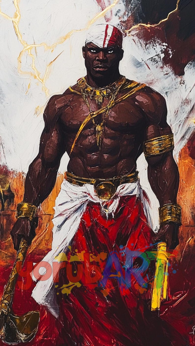 Shango Orisha Digital Wall Art – Yoruba Thunder God Printable Poster ...