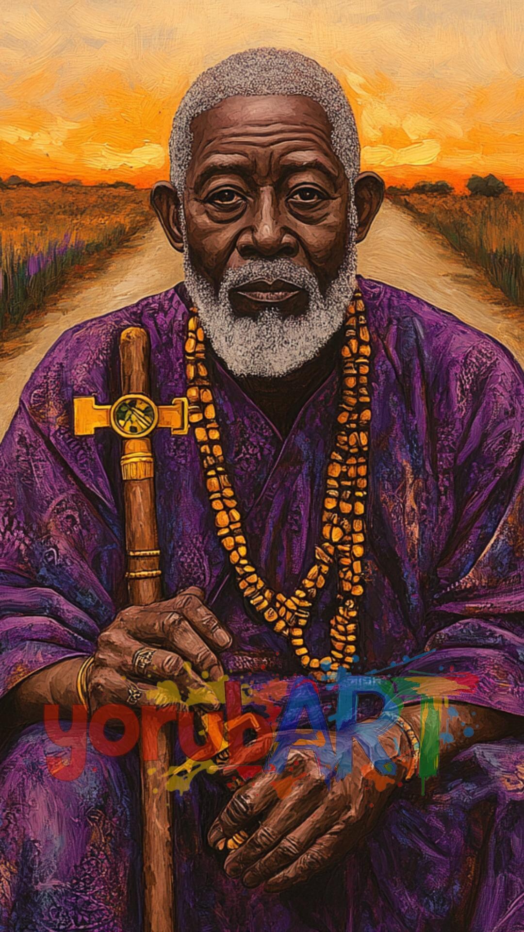 Babalawo Orisha Art Print – Yoruba Ifá Priest, African Decor (digital ...