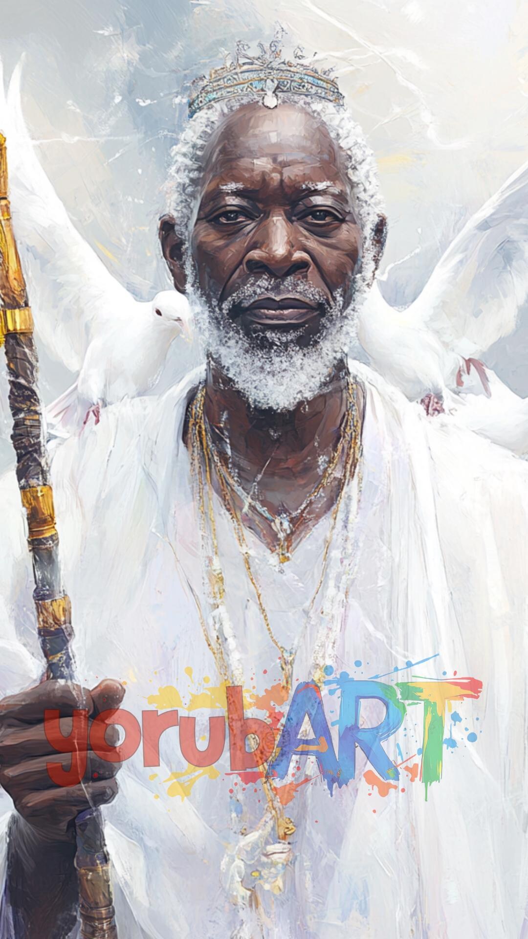 Obatala Orisha Poster Printable – Yoruba Peace King Digital Wall Art ...