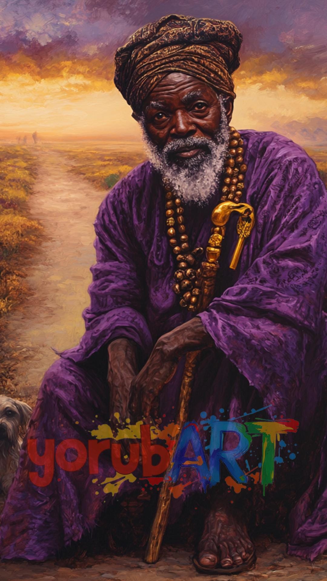 Babalawo Orisha Poster Printable – Yoruba Ifá Priest Digital Wall Art ...