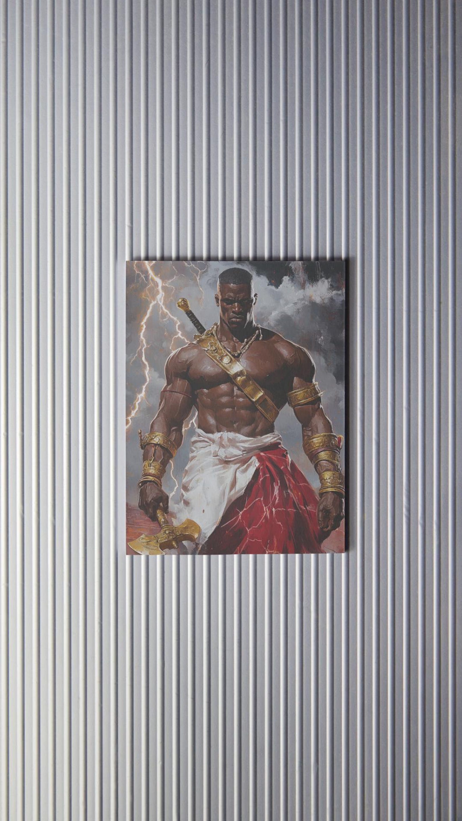 Shango Warrior Printable Wall Art – Yoruba Thunder God Digital Poster – African Orisha Decor ...