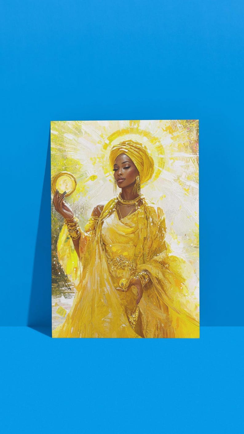 Oshun Divine Radiance Printable Wall Art – Yoruba Orisha Love Goddess ...