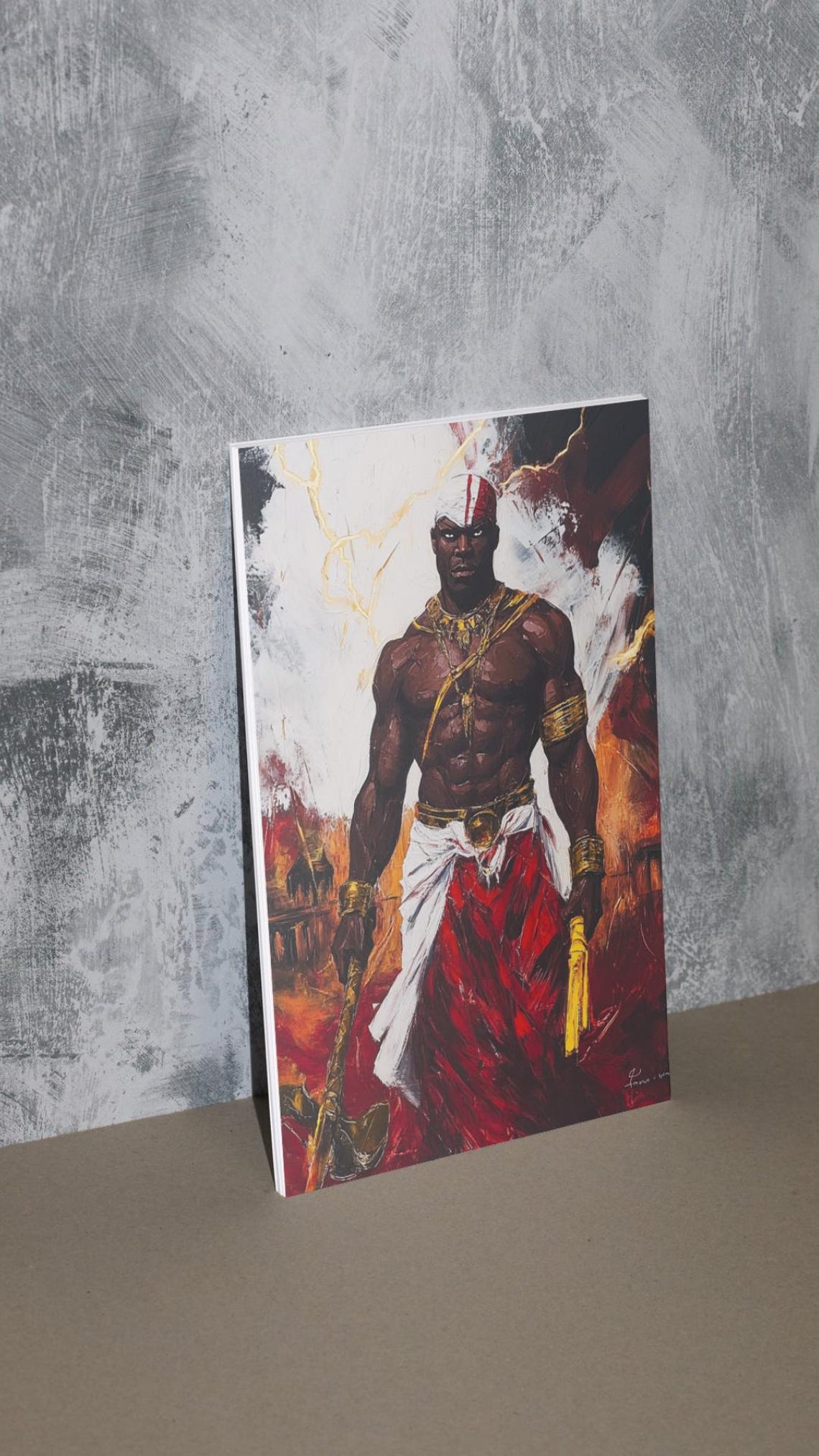 Shango Orisha Digital Wall Art – Yoruba Thunder God Printable Poster – African Warrior Spiritual ...