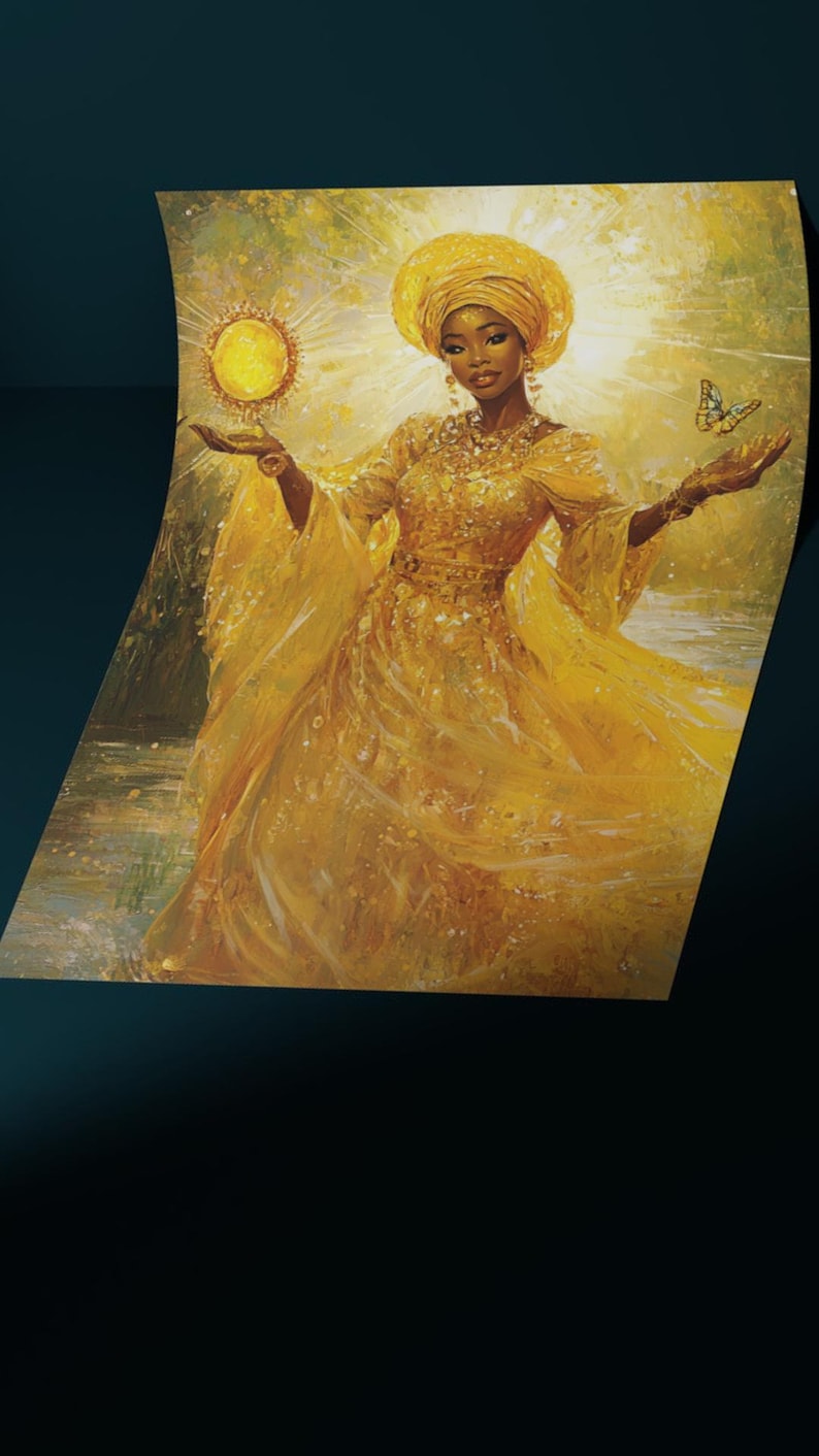 Oshun Goddess Art Print – Yoruba Orisha, Afro Divine Feminine (digital ...