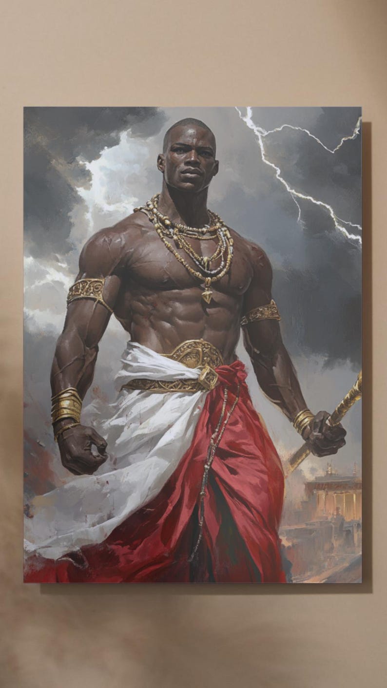 Shango Warrior Orisha Wall Art – Powerful Yoruba Thunder God Printable ...
