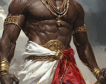 Shango Orisha Digital Wall Art – Yoruba Thunder God Printable Poster – African Warrior Spiritual ...