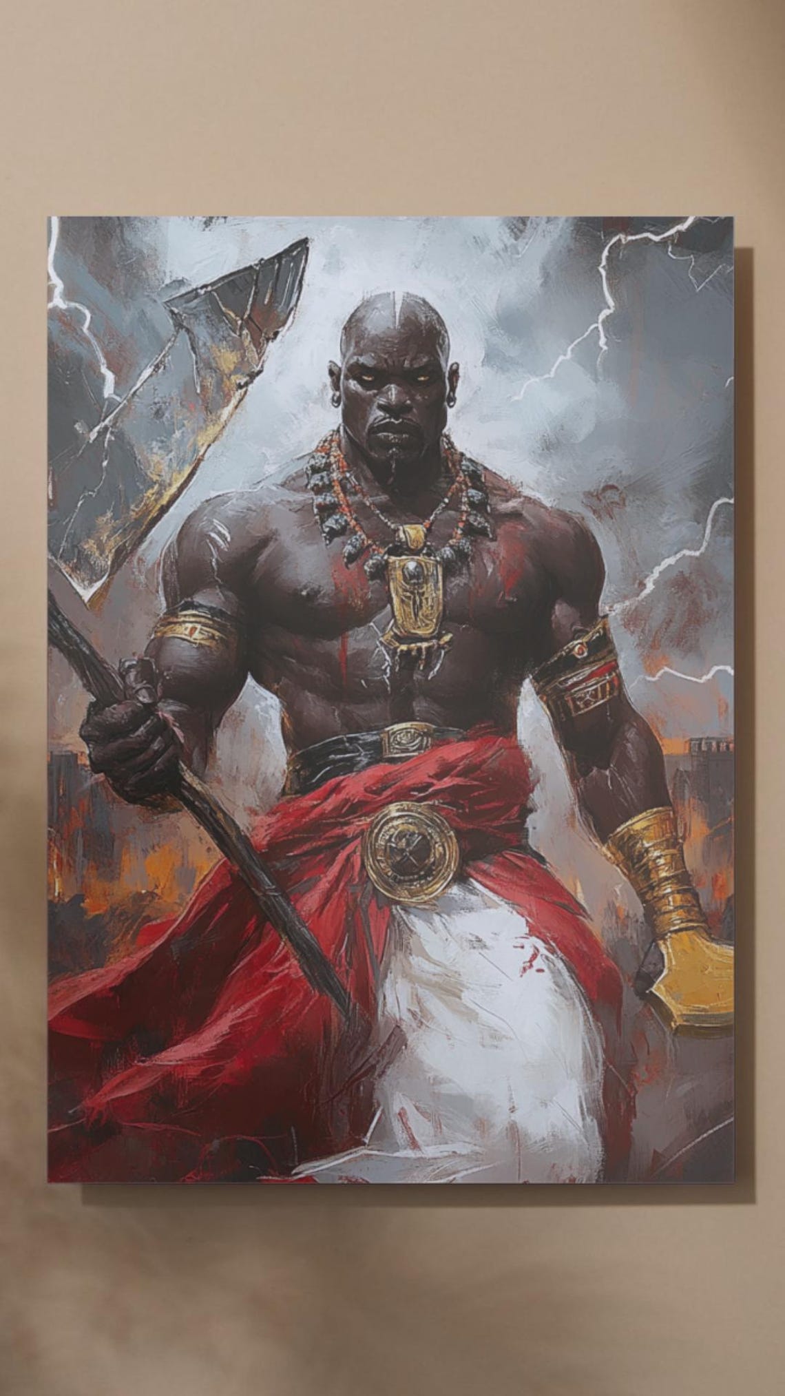 Shango African Orisha Warrior Printable Wall Art – Yoruba Thunder God Decor – Spiritual ...