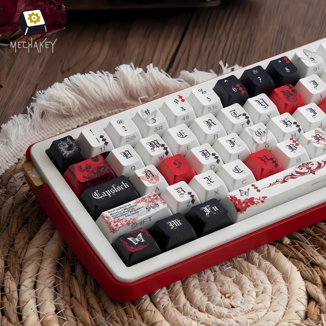 Butterfly Keycaps – 131 Keys PBT Cherry Profile Side Shine Through Set ...