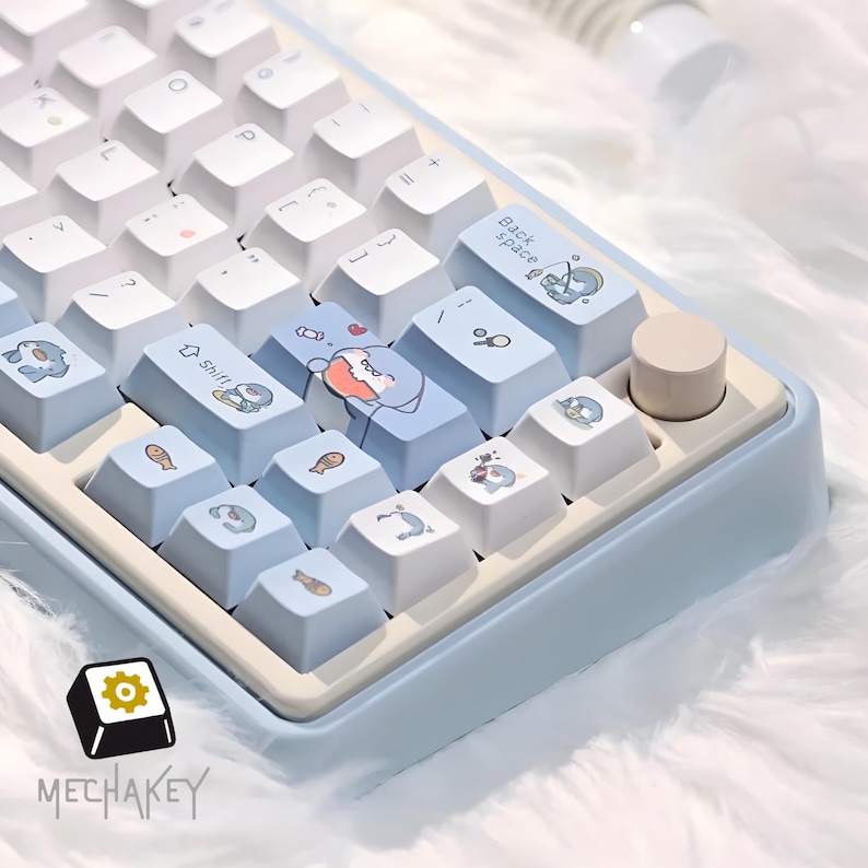 Ocean Bite Shark Keycaps: 131-key Cherry Profile PBT Dye-sub Mechanical ...
