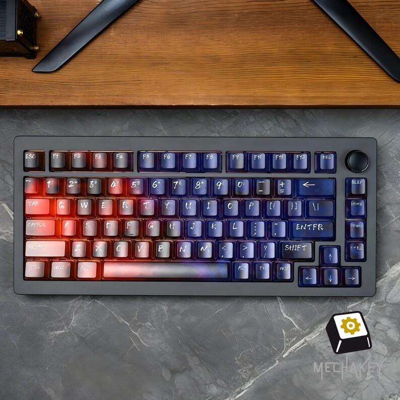 Gradient Crystal RGB Keycaps | 119 Keys Transparent Cherry Profile PC ...