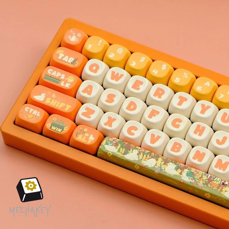 Blossom Duck Keycaps: 130-key MOA Profile PBT Dye-sub Mechanical ...