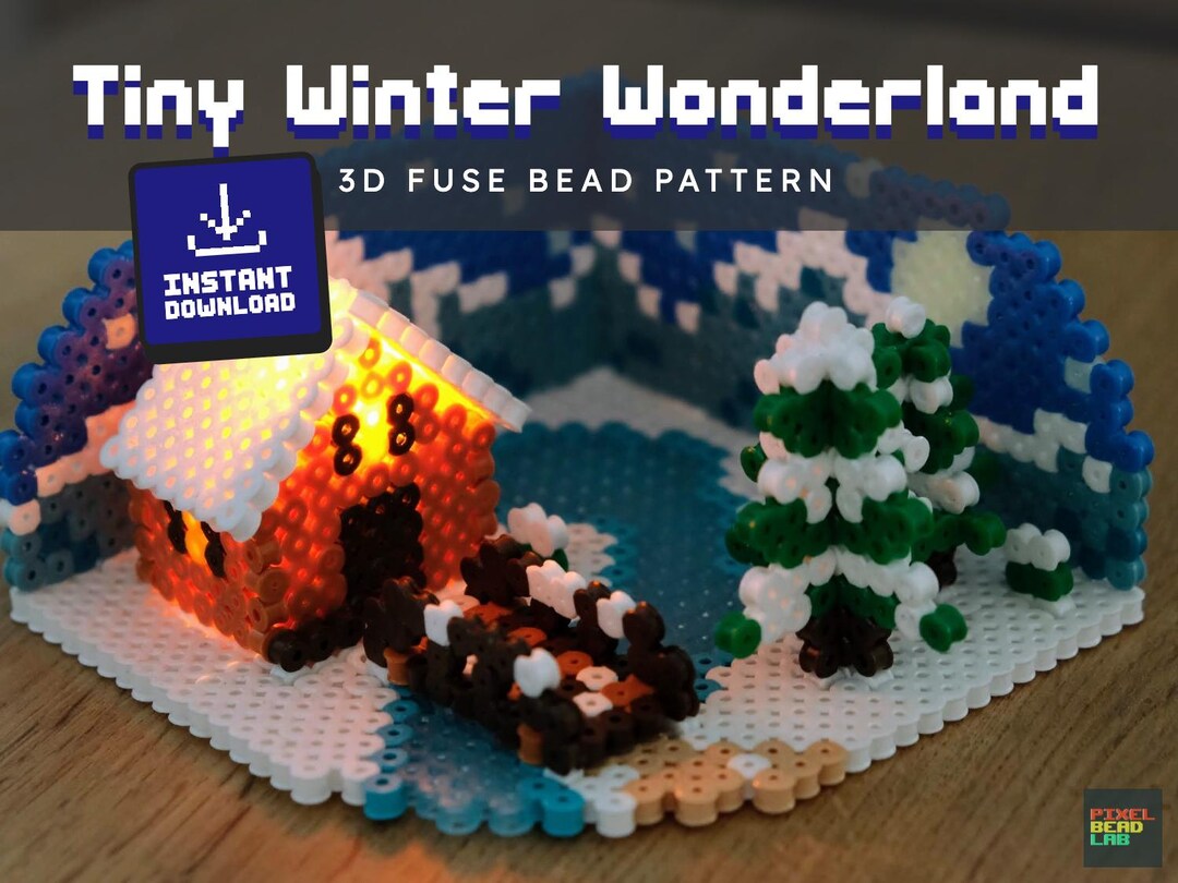 Fuse Bead Pattern | 3D Tiny Winter Wonderland - Digital Download PDF ...
