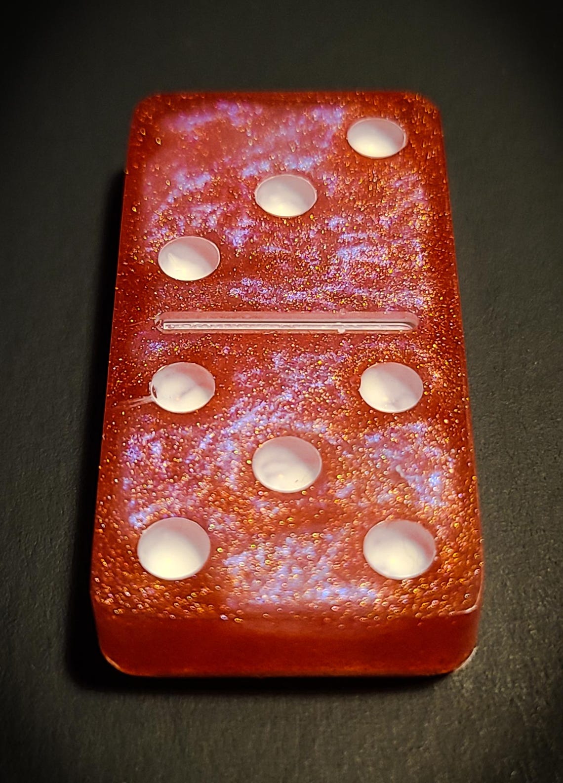Red Translucent Resin Domino Set: Handmade Sparkly Mica Game - Etsy