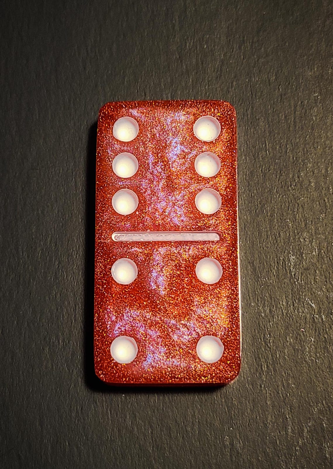 Red Translucent Resin Domino Set: Handmade Sparkly Mica Game - Etsy