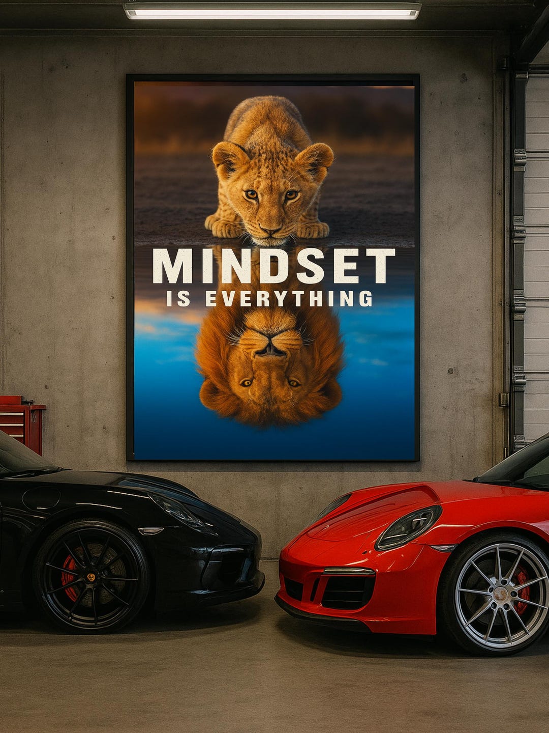 Mindset is Everything, Motivational Lion Poster | Cub to King ...