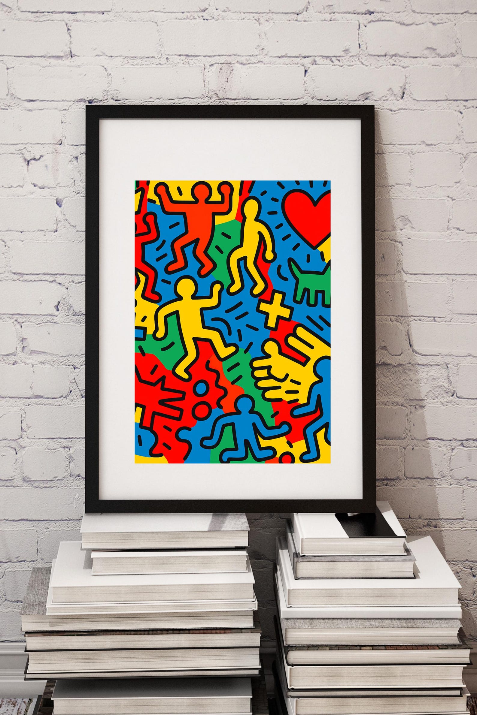 Keith Haring Inspired Wall Art Print – Bold Pop Art Style | 24x36 ...