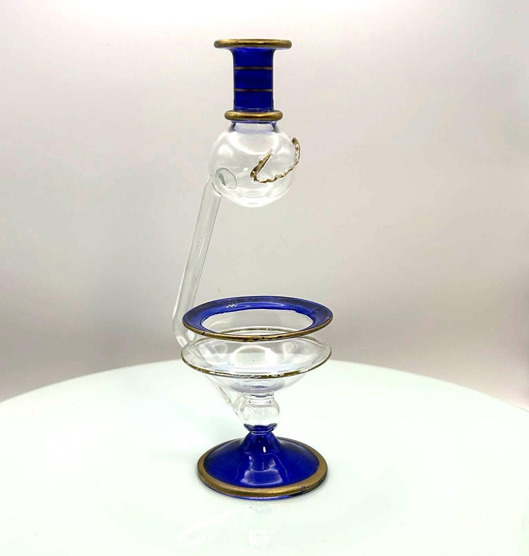 Antique, Bohemian. 19th Century Cobalt Blue & Gold Glass Aromatherapy ...