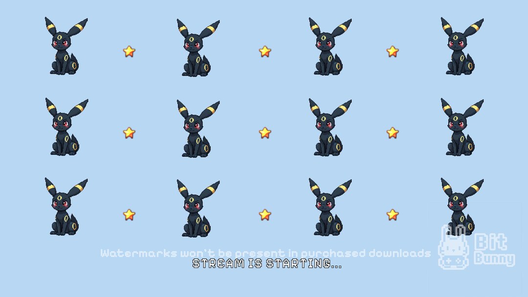 Pokemon Umbreon Twitch Overlay Pack - 4 Animated Pokemon Pixel Art ...