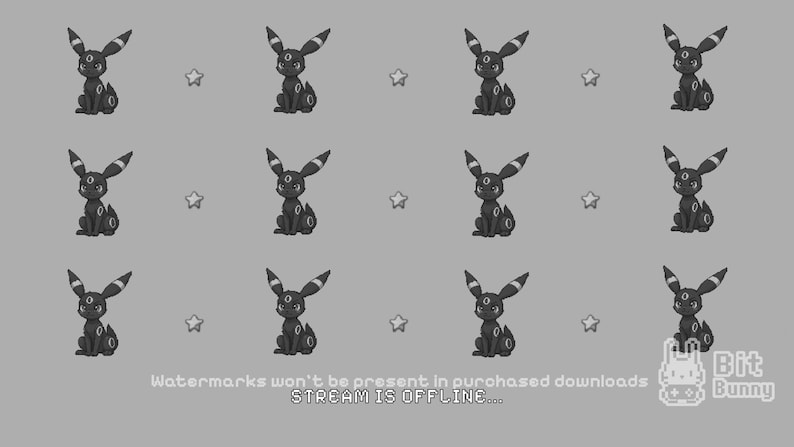 Pokemon Umbreon Twitch Overlay Pack - 4 Animated Pokemon Pixel Art ...