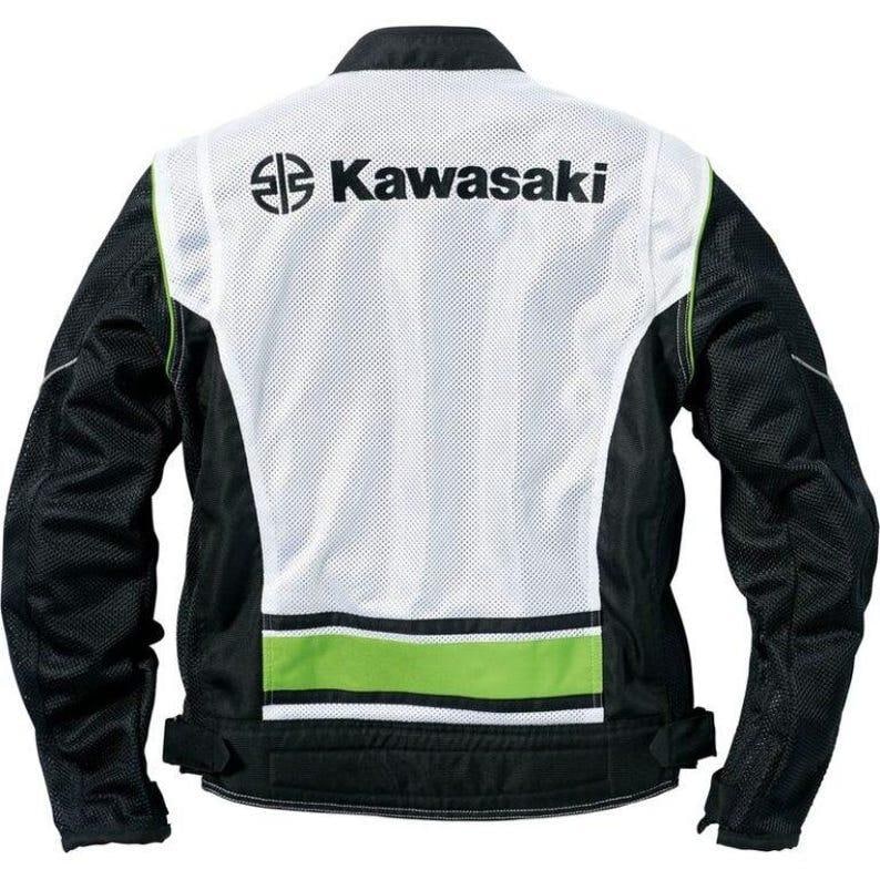 Men's Kawasaki Mesh Motorcycle Motorbike Racing Jacket Genuine Biker ...
