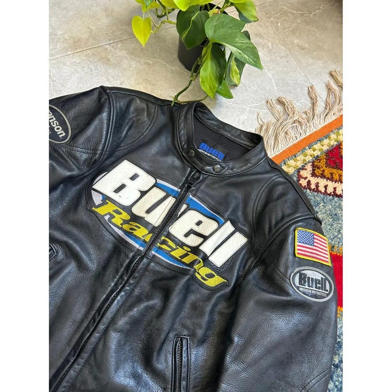 Vintage Buell Racing Leather Motorcycle Jacket by Vanson Leathers - Etsy
