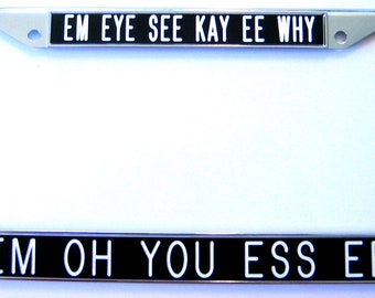 EM EYE SEE License Plate Frame Red Background Can Be Used for | Etsy