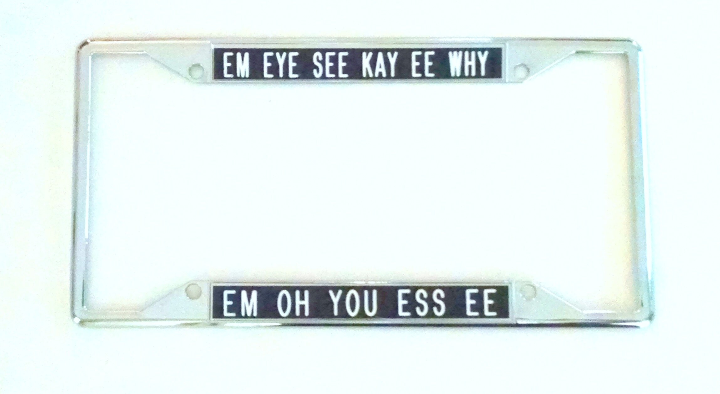 EM EYE SEE License Plate Frame Red Background Can Be Used for States ...