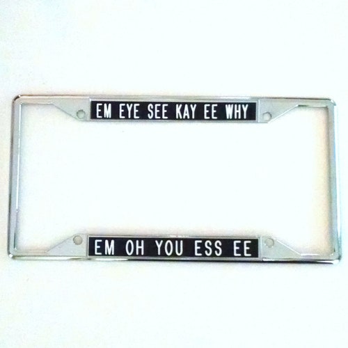 EM EYE SEE License Plate Frame Red Background Can Be Used for | Etsy