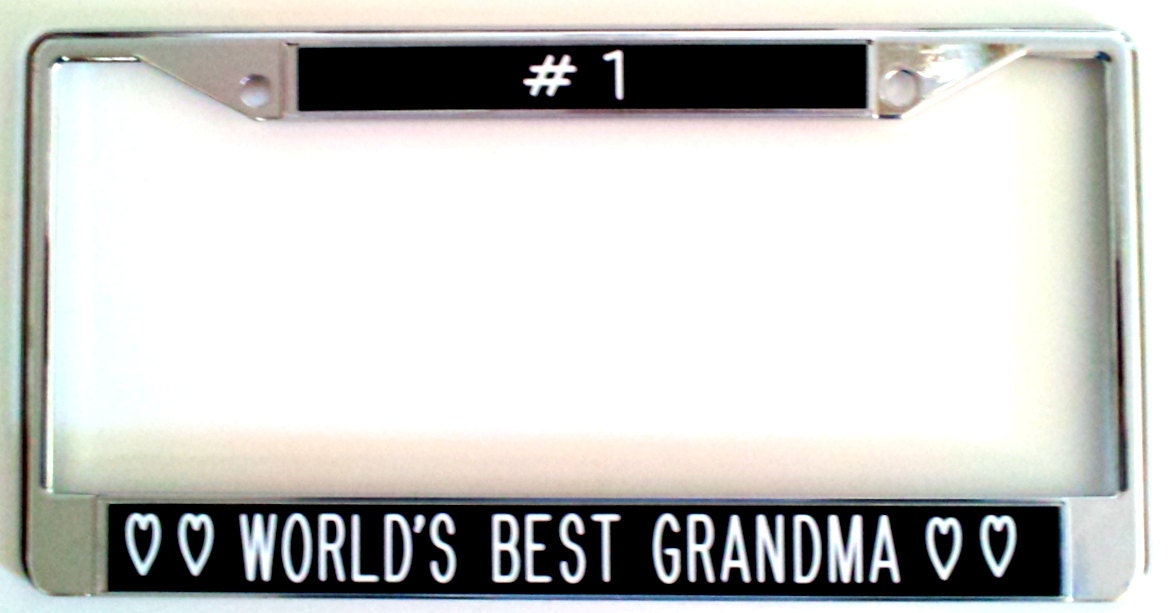 Grandma Gift #1 World's Best Grandma - License Plate Frame - Etsy