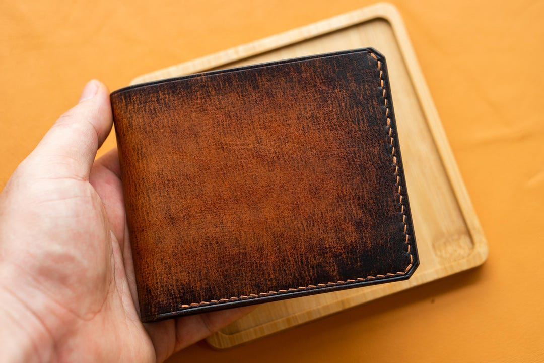 Handcrafted Leather Bi-fold Wallet: Full-grain Patina Finish - Etsy