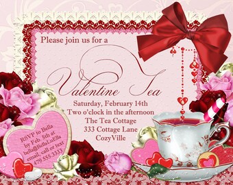 Valentine Tea Party Invitation - Etsy