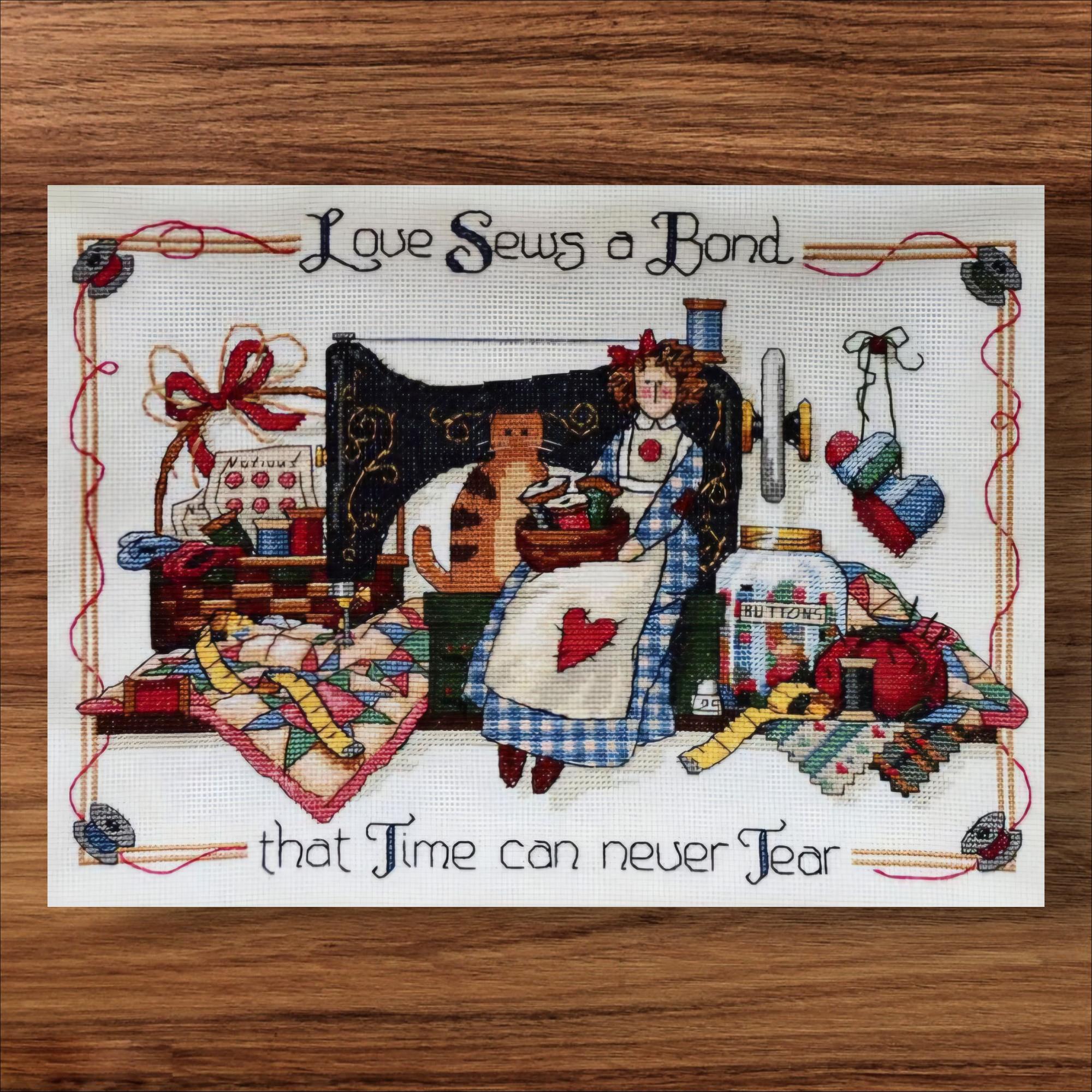 Cross Stitch Pattern Love Sews a Bond PDF + Saga, Sew Cozy, on the ...