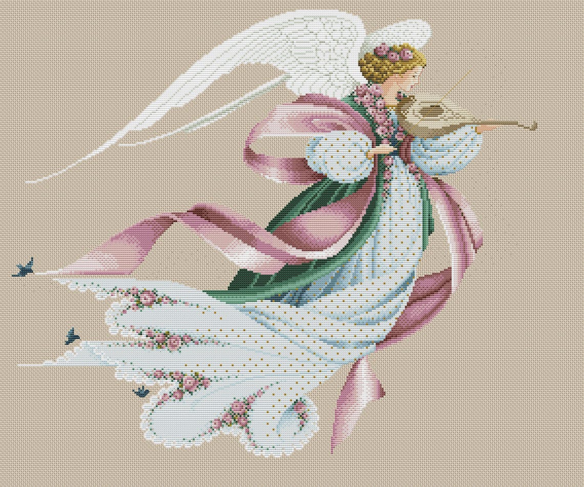Digital Cross Stitch Pattern Angel of Spring, PDF + SAGA, Cross Stitch ...