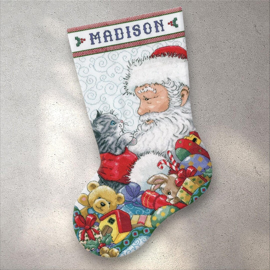 Cross Stitch Pattern Santa and Kitten Stocking, PDF + Xsd SAGA ...