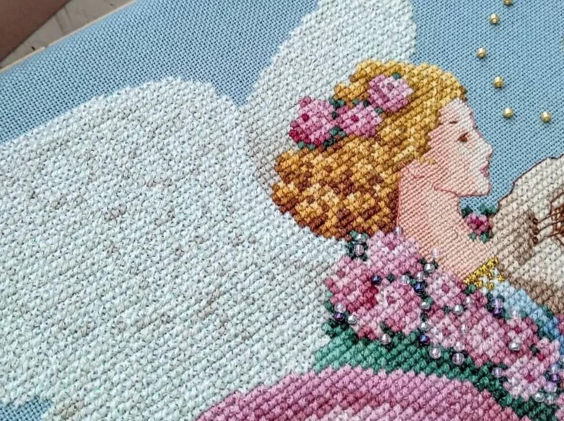 Digital Cross Stitch Pattern Angel of Spring, PDF + SAGA, Cross Stitch ...