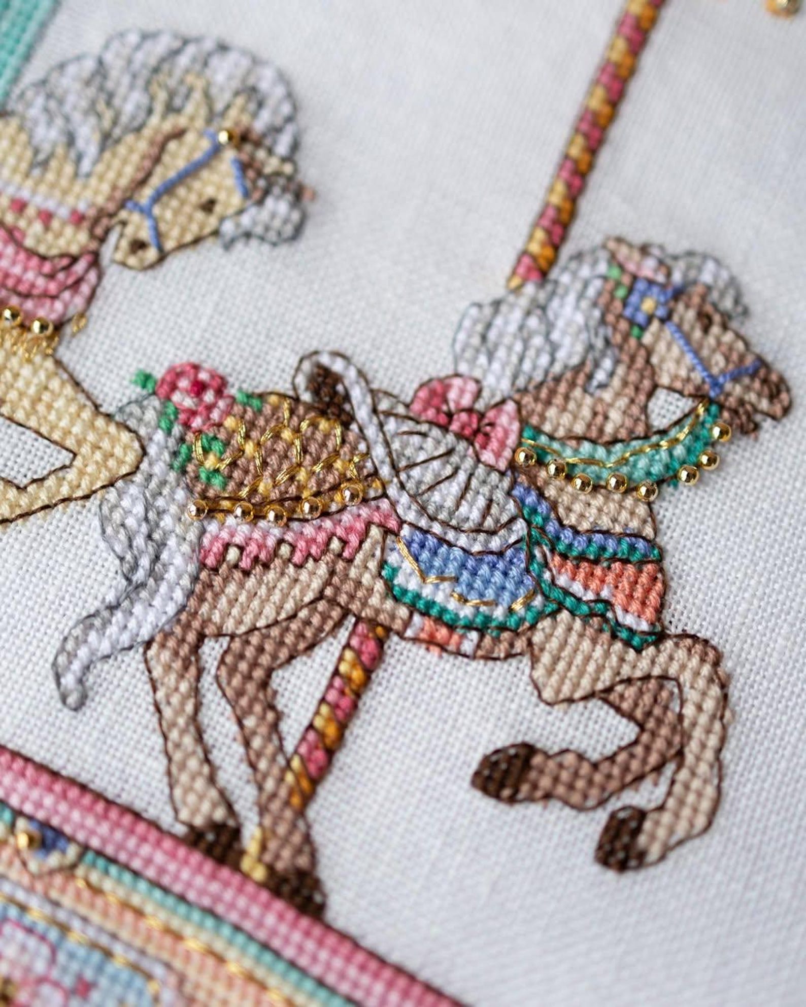 Cross Stitch Pattern Carousel, Instant Download PDF + XSD Saga, Animal ...