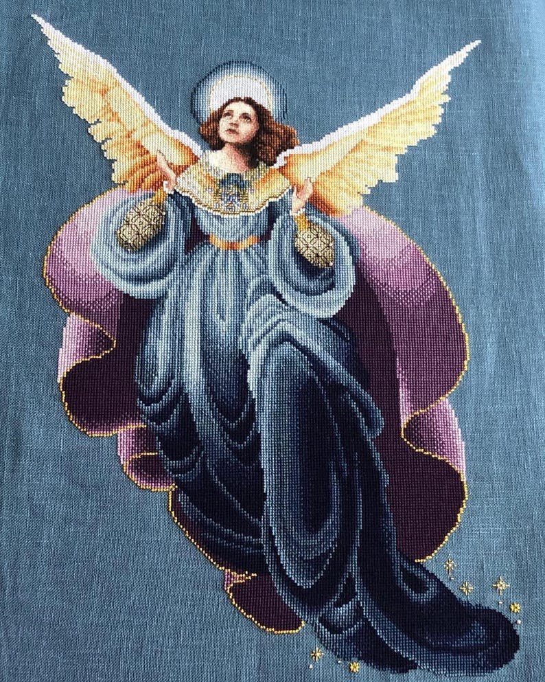 Cross Stitch Pattern Angel of Morning, PDF Cross Stitch Chart, Angel ...