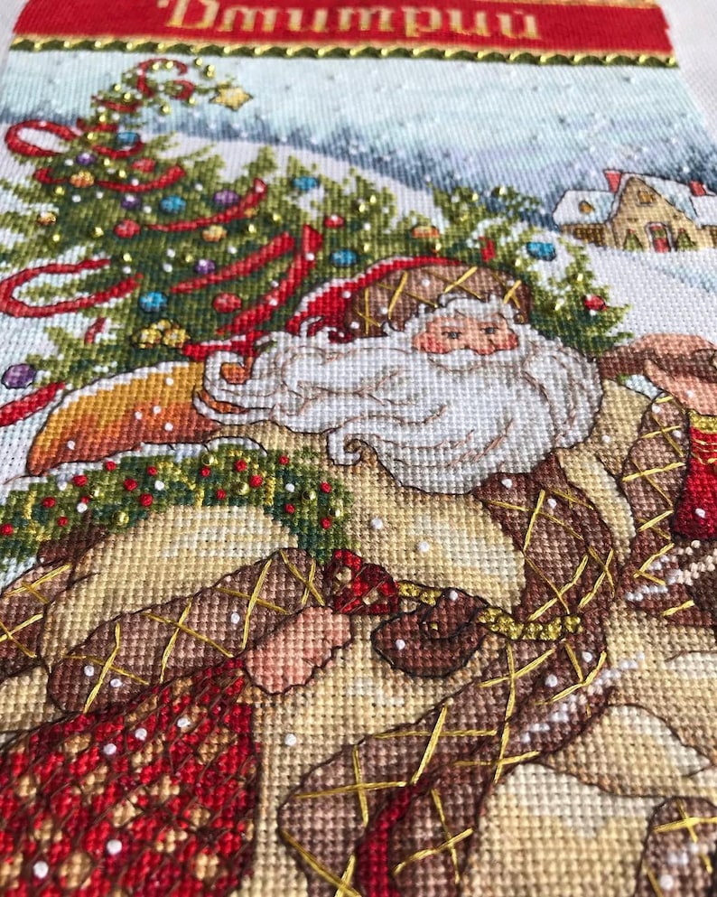 Santa Journey Stocking, Cross Stitch Pattern PDF + SAGA, Christmas ...