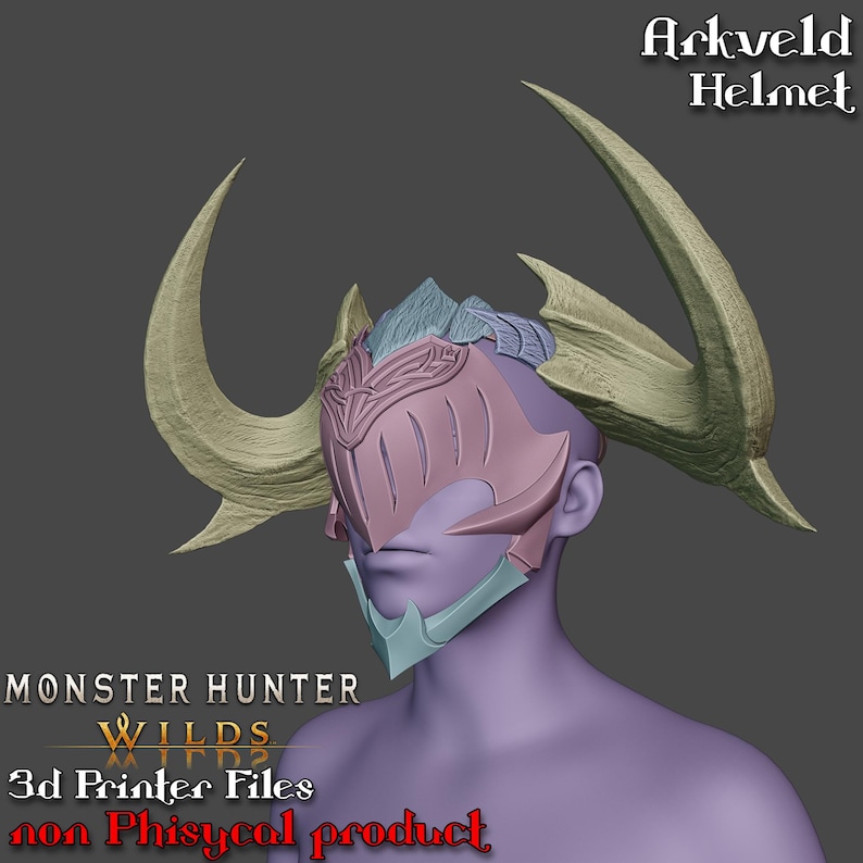 Arkveld Cosplay Helmet Monster Hunter 3D Printer Files Non-physical ...