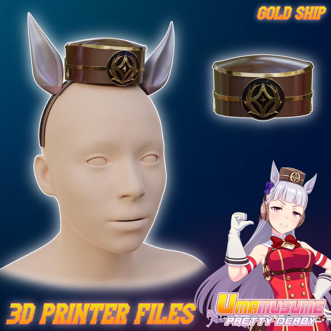 Gold Ship Uma Musume Ears and Crown: 3D Print Files (digital Product ...